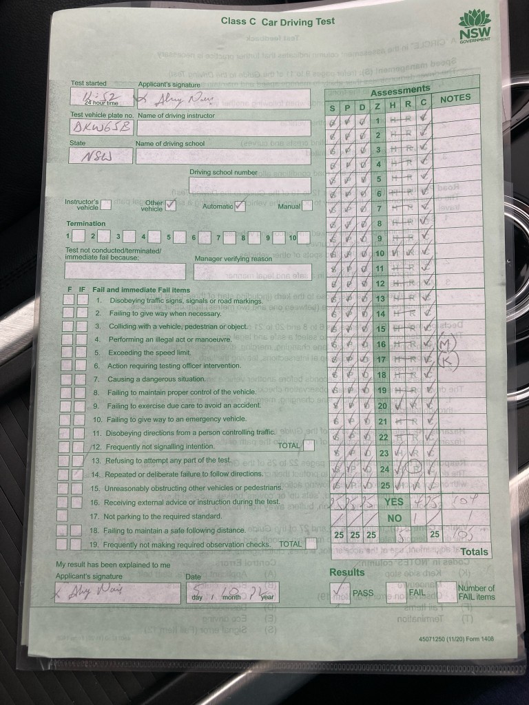 Congrats to Amina, 95% one go pass in P driving test – Auto1 Driving School